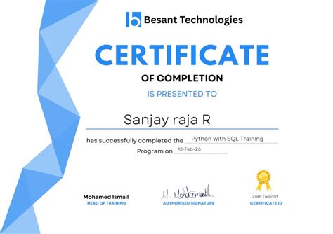Python Sql Programming Learning Skilldevelopment Certification