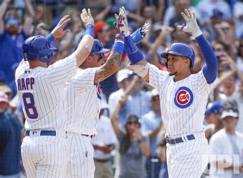 Photo Cubs Jon Jay Hits Three Run Home Against The Rays In Chicago