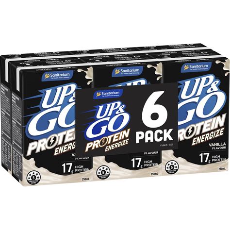Sanitarium Upandgo Protein Energize Vanilla 250ml X6 Pack Woolworths