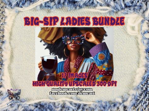 Black Ai Art Big Sip Ladies Ai Art Bold Digital Illustrations For