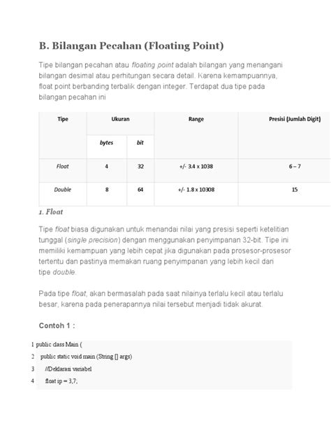 Bilangan Pecahan Floating Point Pdf
