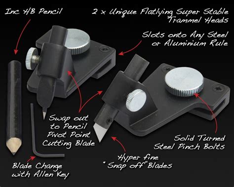 Trammel Compass Set For Accurate Circles And Marking