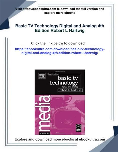 Basic Tv Technology Digital And Analog 4th Edition Robert L Hartwig Pdf