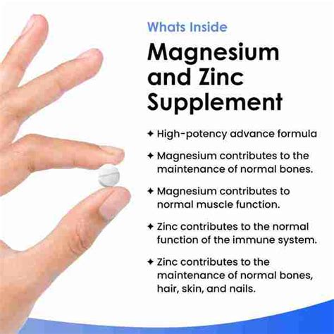 New Leaf Magnesium Supplements Zinc 365 Tablets Bones Health