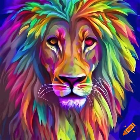 Colorful Lion Artwork