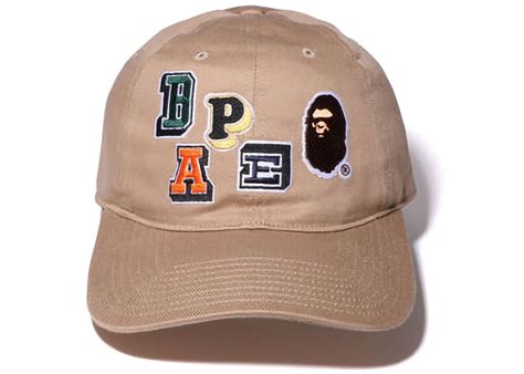 Bape Multi Fonts Patch Panel Cap Beige Fw22 Us
