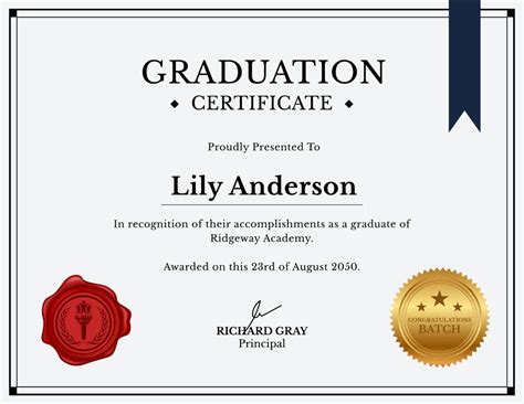 Free Editable Nursery Graduation Certificate Template To Edit Online