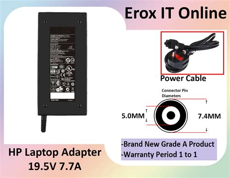 Hp 195v 77a 150w 7450mm Ac Power Adapter Or Charger For Hp Laptop