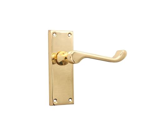 Spira Brass Victorian Scroll Lever On Backplate Polished Brass