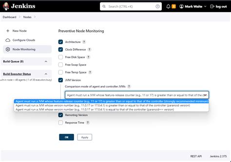Versions Node Monitors Jenkins Plugin