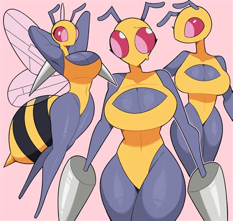 Rule 34 1girls Anthro Beedrill Big Breasts Breasts Cleavage Cutout