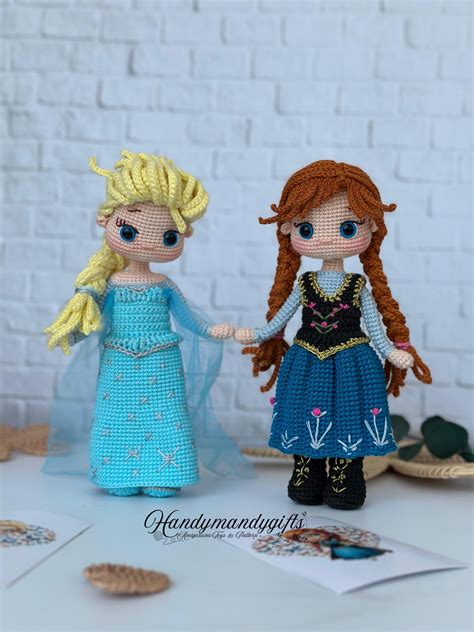Elsa And Anna Crochet Doll Pattern Amigurumi Toy Pdf Download Etsy