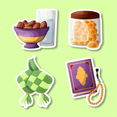 Premium Vector Vector Ramadhan Sticker Set Illustration