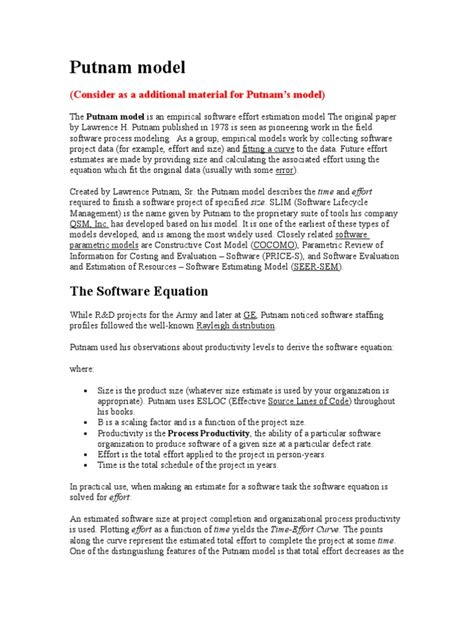 Putnam Model Pdf Teaching Mathematics Computing And Information Technology