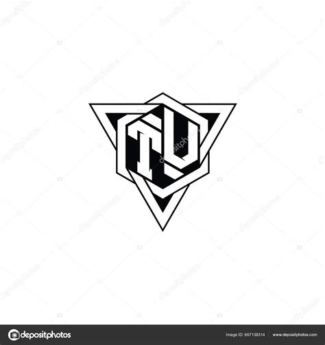 Letter Logo Monogram Hexagon Shape Triangle Geometric Outline Sharp