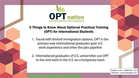 Ppt What Is Opt 5 Things To Know About Optional Practical Training