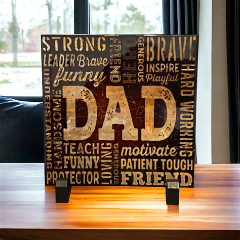 DAD Tile Plaque Fathers Day Gift Ceramic Tile Display Ceramic Tile Plaque Etsy