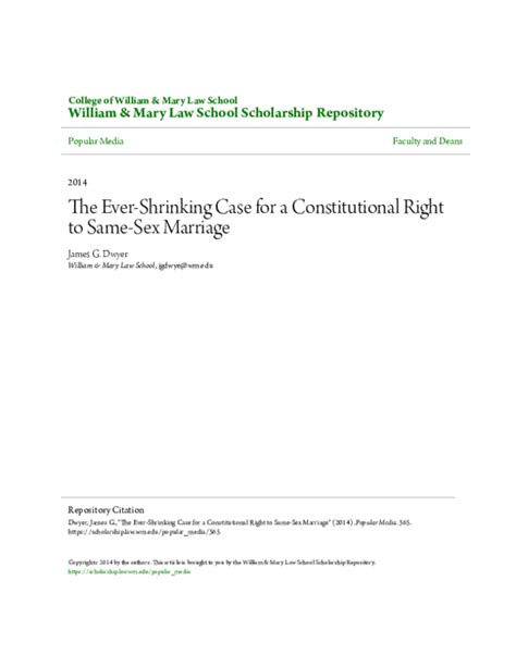 Pdf The Ever Shrinking Case For A Constitutional Right To Same Sex