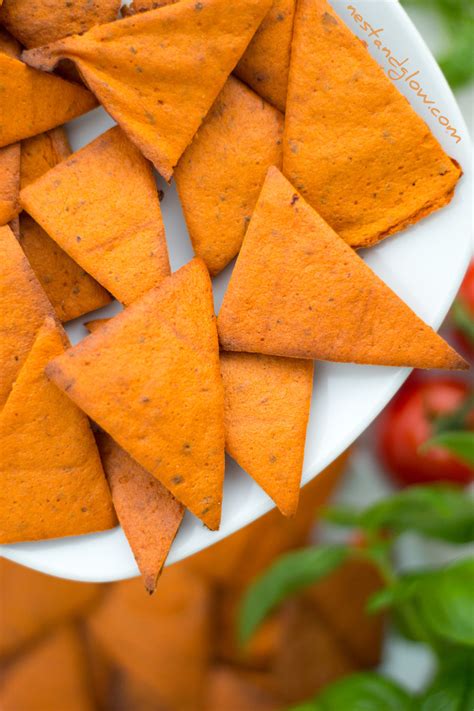 Tomato And Basil Lentil Chips Nest And Glow