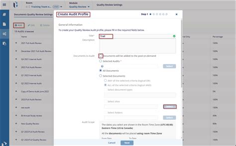 Create Audit Profile