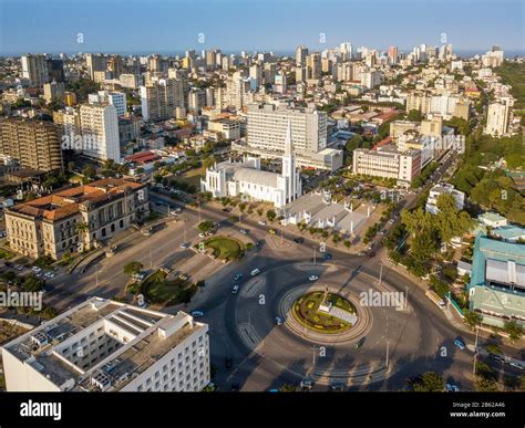 Aerial View Of Independance Square In Maputo Capital City Of