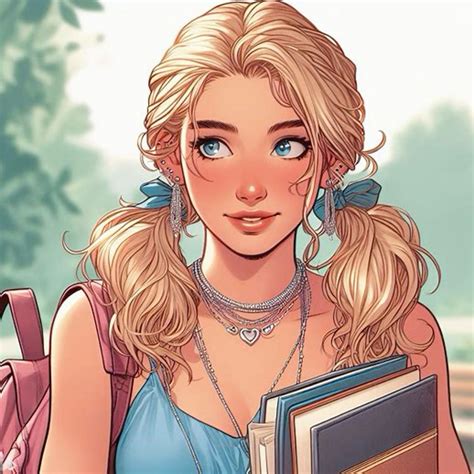 Bubbles Utonium School Outfits Girls Cartoon Art Comic Face Character Art