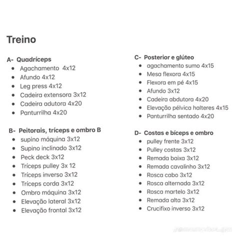 Planilhas De Treino Rotinas De Treino Musculação Para Iniciantes