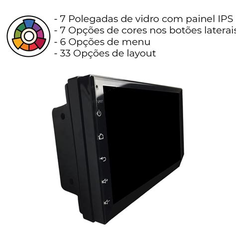 Central Multimídia Android 7 Polegadas Com Wi Fi Gps Espelhamento Celu
