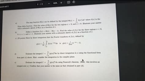 Solved The Step Function E T Can Be Defined By The Integral Chegg