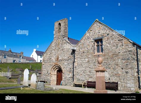 Aberdaron Village Wales Historic Church Of Saint Hywyn Beautiful Old