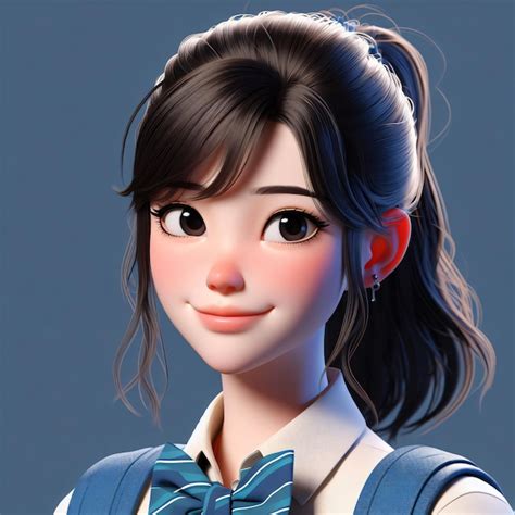 Premium Photo 3d Rendering Of Teenage Schoolgirl