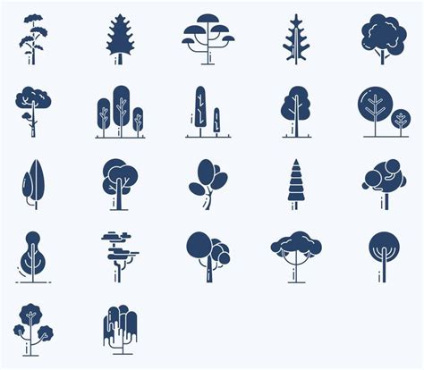 Tree Icon Set Vector Art Icons And Graphics For Free Download