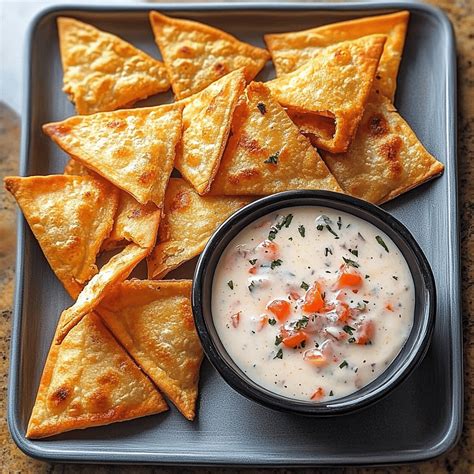 Nacho Triangles With Salsa Ranch Dipping Sauce My Tasteful Recipes