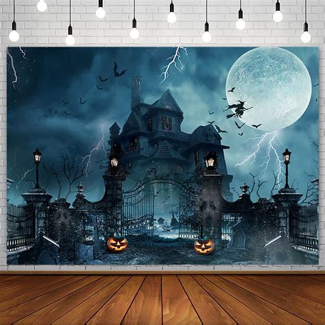Aibiin 7x5ft Halloween Backdrop For Photography Halloween Night Iron
