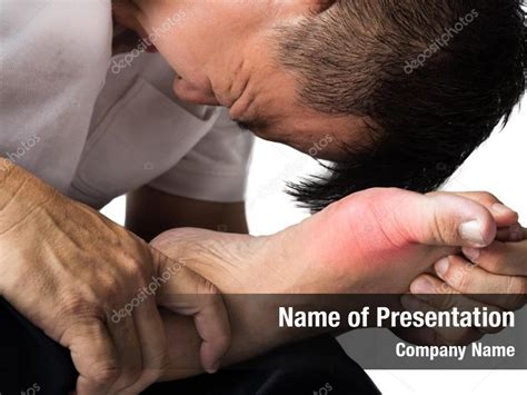Inflamed Man Painful Gout His PowerPoint Template Inflamed Man
