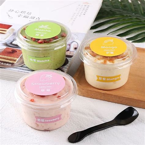 5oz Round Clear Dessert Plastic Container W Lid Mousse Mini Cake Ice Cream Disposable Pudding