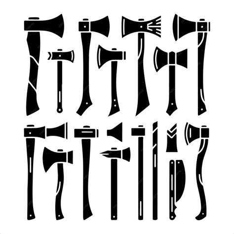 Vector Mínimo Colecção De Vetor De Silhueta De Machado Vetor Premium