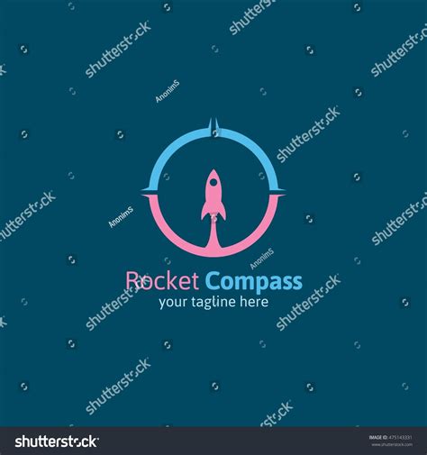 Rocket Compass Logo Design Template Vector Stock Vector Royalty Free
