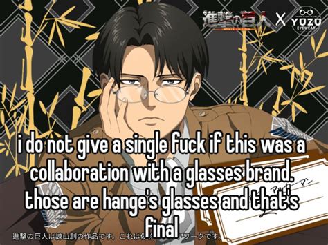 Hj But Like You Couldve Chosen Any Other Shape Of Glasses Fr Attack On Titan Ships