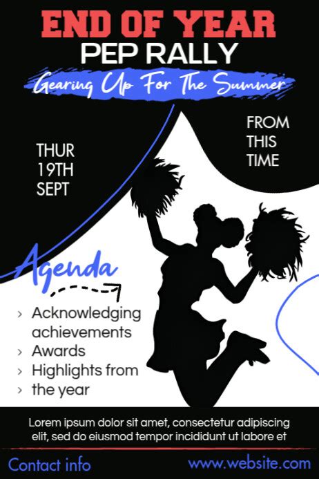 Illustrative Black Pep Rally Poster Template Postermywall