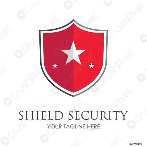 Shield Security Logo Design Vector Illustration Template Stock Vector
