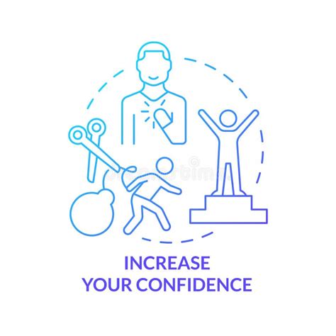 Increase Confidence Blue Gradient Concept Icon Stock Vector