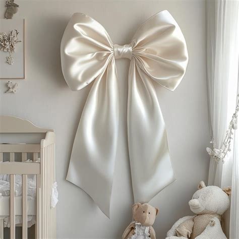 Off White Satin Bow Large Wall Bow Bedroom Event Bow Wedding And Event