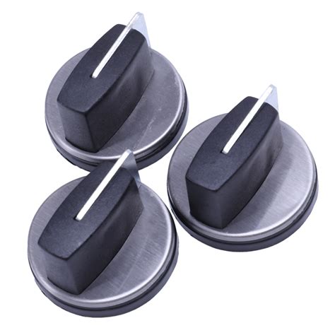 Gas Stove Control Switch 3 Pcs Gas Switch Knob Black Silver Darazpk
