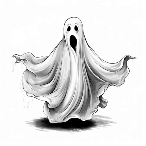Premium Ai Image Horror Halloween Ghost Drawing With A Realistic Style