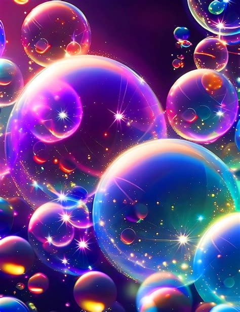 Fondo De Pantalla De Burbujas Brillantes Foto Premium