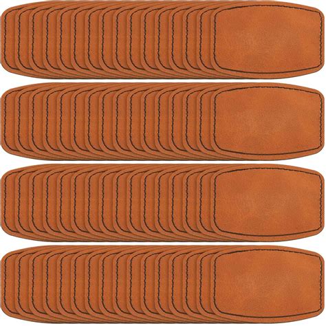 Dunzy 60 Pcs Blank Leatherette Hat Patches With Adhesive