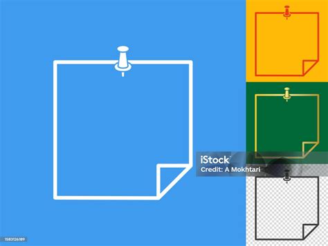 Postit Icon Set Stock Illustration Download Image Now Bulletin