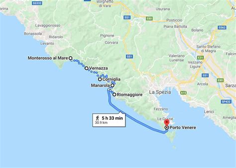 Cinque Terre Map Cinque Terre The Five Lands Kiwis Fly The Coop