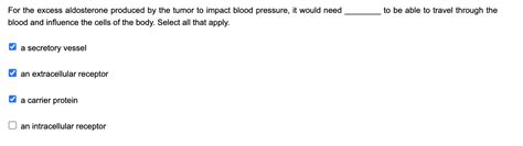 Solved For The Excess Aldosterone Produced By The Tumor To